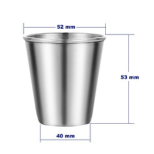 HIDORAN 6 PCS 2 Ounce Stainless Steel Shot Cups Shot Glass Drinking Vessel Unbreakable Metal Shooters for Whiskey Tequila Liquor Great Barware Gift
