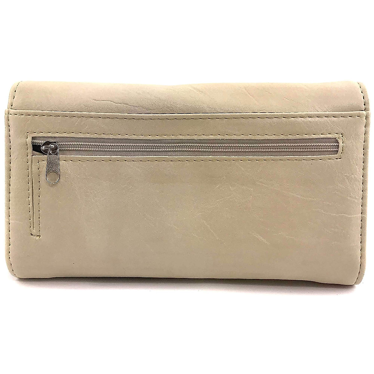 Zelris Fall Fern Leaf Western Cross Women Conceal Carry Handbag Wallet Set (Beige)
