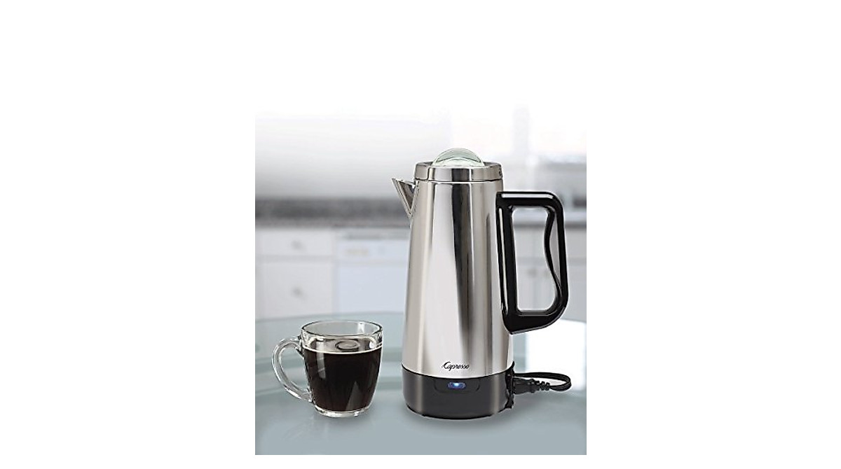 Capresso 12 Cup Perk Coffee Maker - Fast & Stylish Stainless Steel Brewer