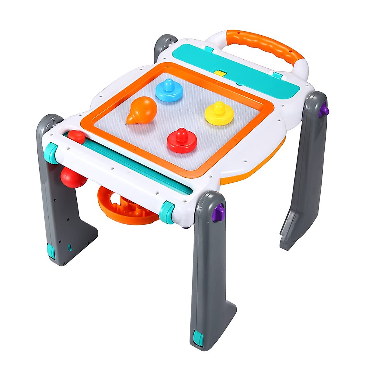 NuoPeng 3 in 1 Baby Sit-to-Stand Walker, Activity Center, Entertainment Table, Drawing Board (Yellow with Green)