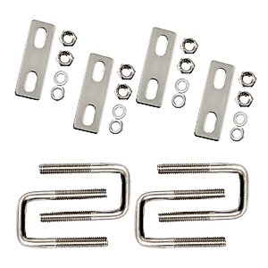 U Bolt, 4 Sets 0.8" (20mm) Inner Width 304 Stainless Steel M6 Square U-Bolt with Plate Screw Nut Fastener, Suitable for 17/18mm Pipe, Boats, and Other Home and Industrial Applications