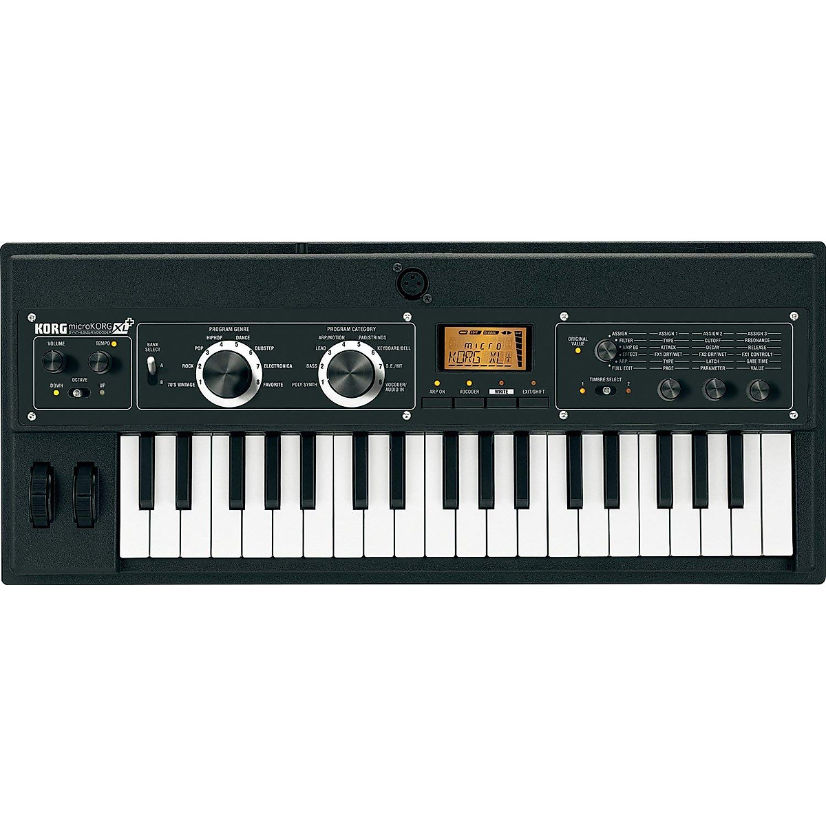 Korg microKORG XL+ 37-Key Synthesizer/Vocoder Bundle with Knox Gear Keyboard Stand and 1/4-Inch to 1/4-Inch 8mm TS Cable (2-Pack) (4 Items)