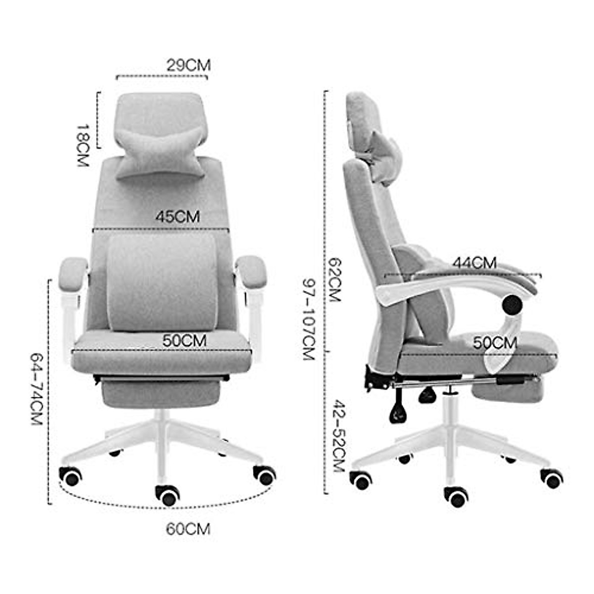 KXDFDC Minimalist Fashion Leisure Chair Computer Chair Seat Swivel Chair Cotton and Linen Office Chair