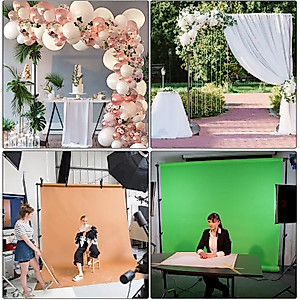 HYJ-INC Pipe and Drape Photography Backdrop Stand Kit Adjustable Photo Background Stand 10ft x 6.5ft with Metal Base for Parties Weddings Birthday Party Events Photo Booth