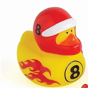 Fun Express Race Car Driver Rubber Duckies - Toys and Party Favors - 12 Pieces