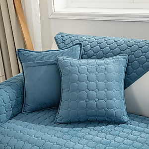 MIFXIN Sofa Cover 1 2 3 Cushion Couch Sectional Sofa Slipcover Universal Anti-Slip Furniture Protector for Living Room Loveseat Recliner L Shaped Armrest Backrest (Only 1 Piece) Blue 36''x63''