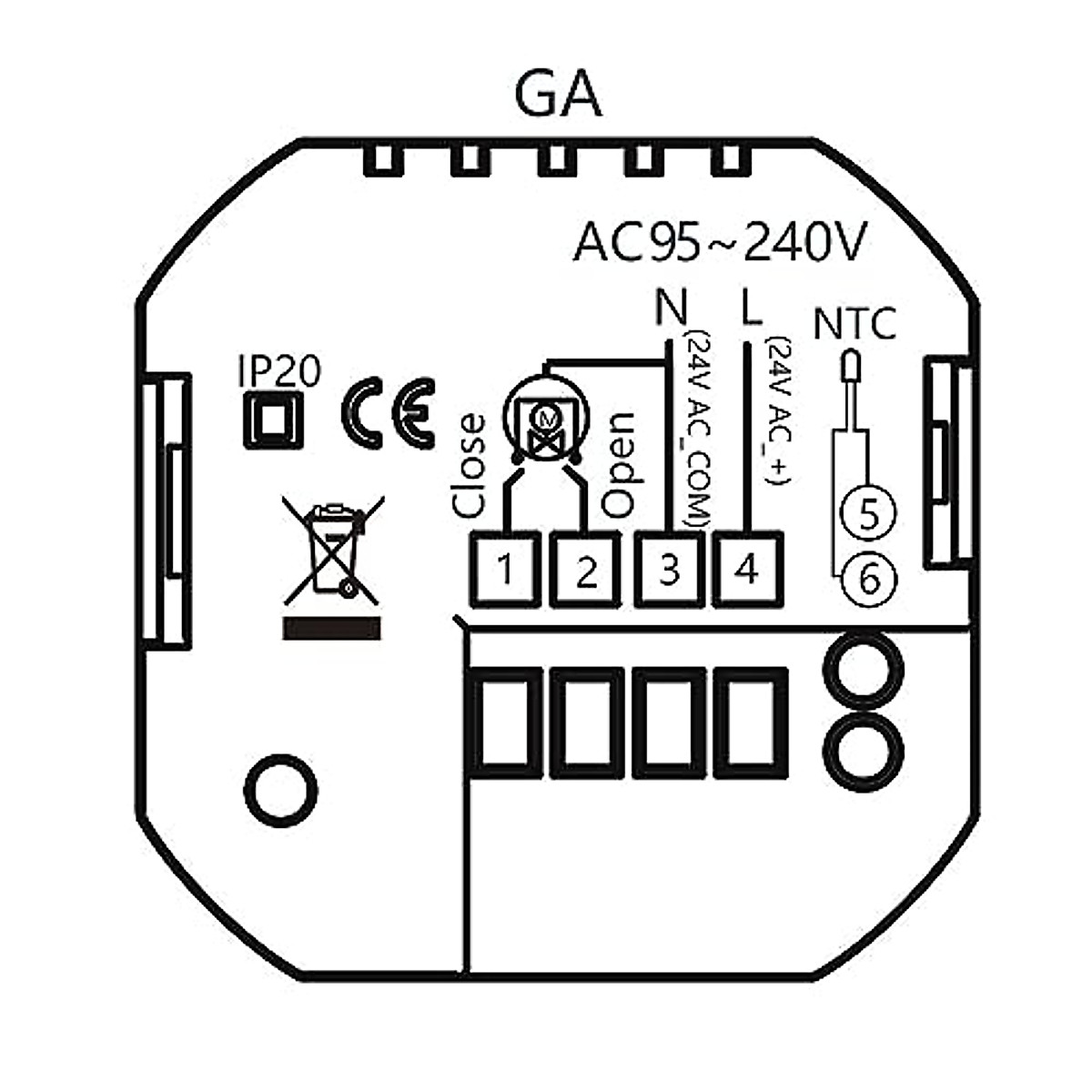Smart WiFi Thermostat, AC95-240V Wireless WiFi Thermostat for Home for Water Heating (White)