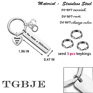 TGBJE Police Officer Appreciation Gift You Make A Difference Keychain Police Officer Gift Police Graduation Gift (Police Officer Gift)