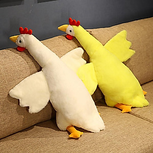 UEncounter Chicken Stuffed Animal Soft Chicken Plush Pillow Cute Stuffed Chicken Plush Toy for Kids Adults (White, 20 Inch), Small, 2026069GEJILJ8JQ9PT2NQ0UE
