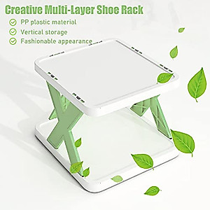 ORIJOYNA 3 Layers Multi-Purpose Storage Rrack,Expandable Cabinet Stacked Layered Rack,Bookshelf Plastic Square Organizer Perfect for Home,Office,Bedroom (Green)