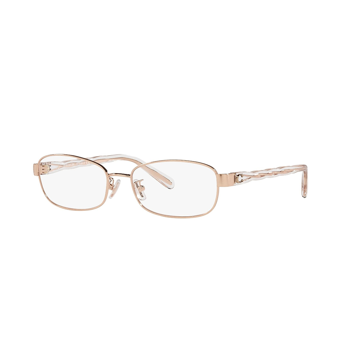 Coach HC5138 Prescription Eyewear Frames, Brushed Rose Gold/Demo Lens, 55 mm