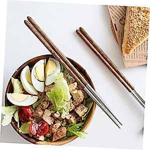 BESTonZON 2 Pairs Stainless Steel Splicing Chopsticks Metal Chopsticks Camping Dinnerware Japanese Food Chop Sticks Stainless Steel Chopsticks Table Silverware Household Flatware Home Supply