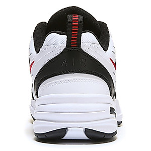 Nike Air Monarch IV Men's Walking Shoes, White/Black/Red, Size 9.5