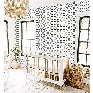 Timeet Black and White Trellis Wallpaper Peel and Stick Wallpaper 17.7"x78.7" Self Adhesive Removable Wallpaper Waterproof for Shelf Liner Drawer Room Wall Decor Film Vinyl Roll