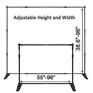 Voilamart Step and Repeat Display Backdrop Banner Stand 8' x 8' Adjustable Telescopic Display Backdrop Stand for Trade Show, Photo Booth, Wall Exhibitor Background with Carrying Bag