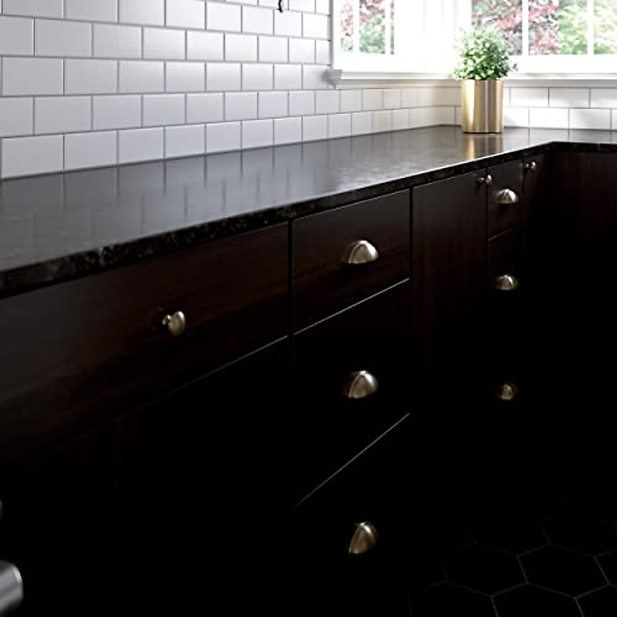 Franklin Brass Contemporary Cup (10-Pack) Cabinet Handles 3' Hole Center Champagne Bronze Kitchen Drawer, Gold Pulls, Dresser, Furniture Hardware P34702K-CZ-B1