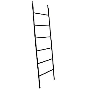 PENGECO Blanket Ladder Towel Shelves Beach Towel Rack Scarves Display Holder (Black)