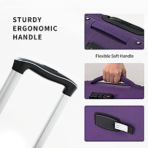 Merax Softside Luggage Set, Travel Suitcase Expandable Lightweight, 3 Piece Luggage Sets with Spinner Wheels 22" 26" 30" Suitcase with TSA Lock (Purple)