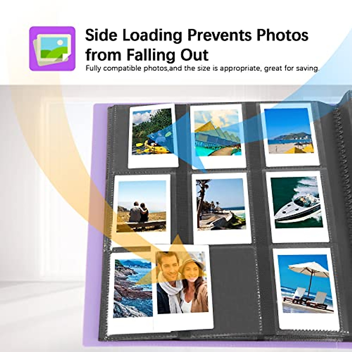 432 Pockets Photo Album for Fujifilm Instax Mini Camera, Polaroid Camera, for Fujifilm Instax Mini 11 12 9 40 Evo Liplay 8 7+ Instant Camera, Photo Album for Polaroid Kodak HP Zink 2x3" Photo (Purple)