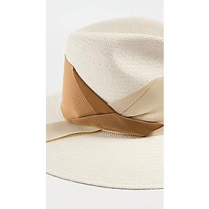 Freya Women's Gardenia Straw Hat, White - Bone/Caramel, S-M