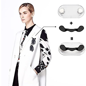 Magnetic Eyeglass Holders 3 Pack Name tag Badge Holder Sunglass Holder ID Badge for Men and Women, Acrylic Acetate Brooch-Style Holder (Black)