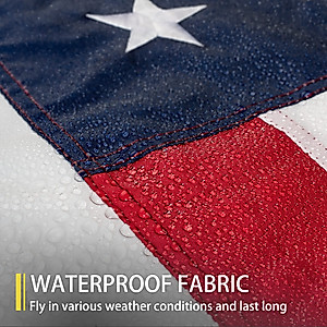 American Flag 5x8 FT Outdoor, Heavy Duty Nylon High Wind US Flag, American Made, Embroidered Stars, Sewn Stripes, Brass Grommets, The Best Double Sided United States Flag Suitable for Outside Use