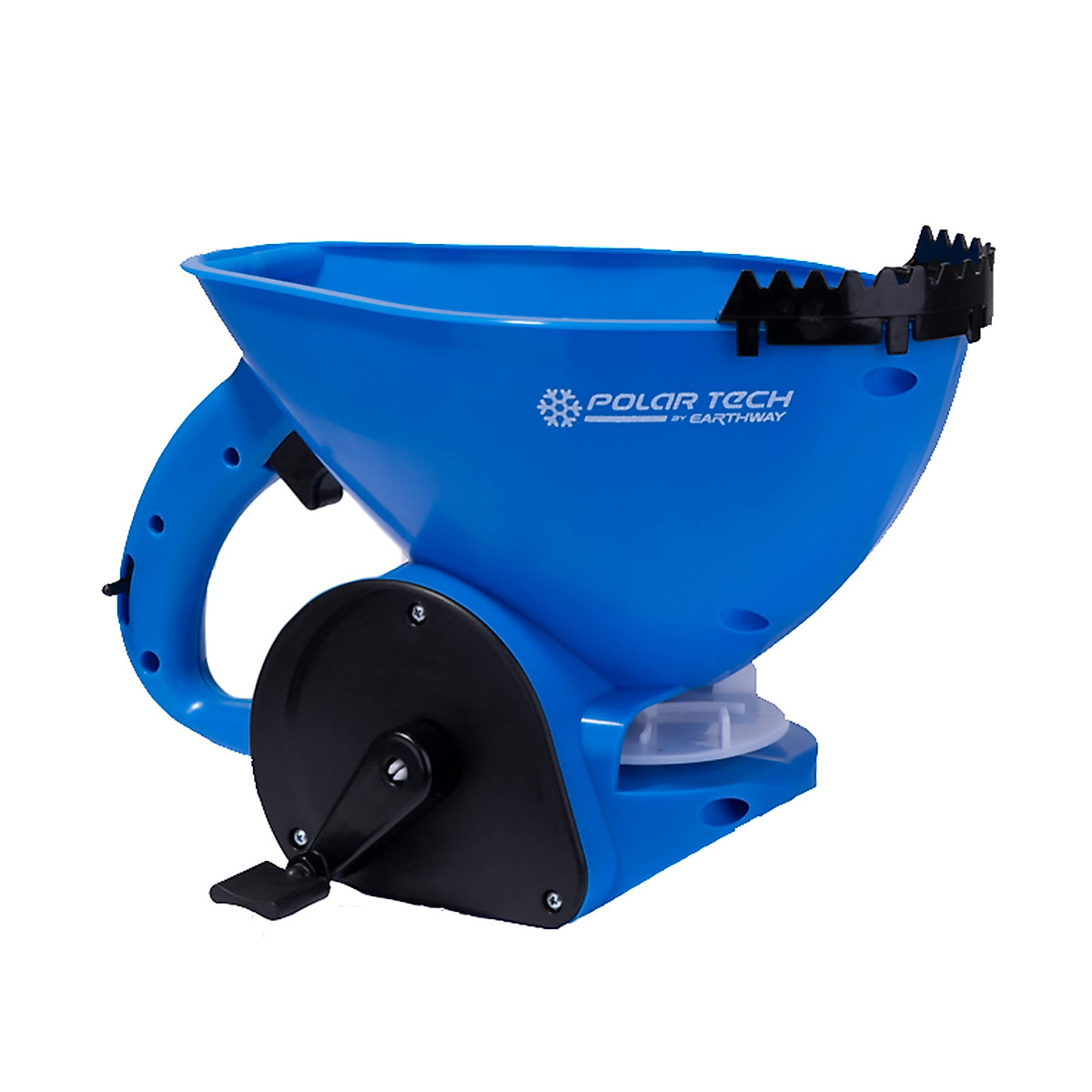 EarthWay Polar Tech 94014 4 LB Ice Melt Hand Spreader with Built-in Ergonomic Trigger for Comfort and Adjustable Reel Control and Sealed Gearbox and High-Speed Crank
