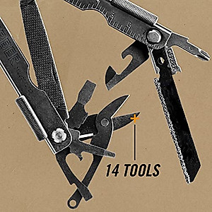 Gerber Gear Multi-Plier 600 Needle Nose Pliers Set Bladeless Multi-Tool - 14-in-1 EDC Gear Multi-Tool with Protective Sheath - Survival Gear and Equipment - Black