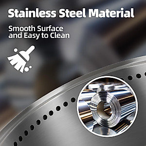 GCCSJ 15.75 Inch Bonfire Fire Pit, Anti-Scald Floor Design，Stainless Steel Fire Pit Wood Burning with Removable Ash Pan and Protective Cover for Outdoor, Silver