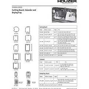 Houzer CB-3100 Endura Hardwood 15-Inch by 16.75 Inch Cutting Board