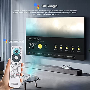 4K Projector - MECOOL KP1 TV Projector 15000L 700Ansi Native 1080P, 240" Display, 5G WiFi and Chromecast, Built-in Netflix, YouTube UHD Video Home Theater TV Projector