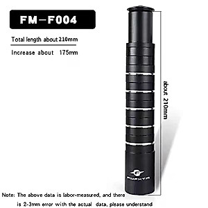 FOMTOR Bike Stem Riser, MTB Handlebar Risers Fork Stem Extender for 1-1/8" 28.6mm Fork Mountain Bike, Road Bike, MTB BMX, 210mm