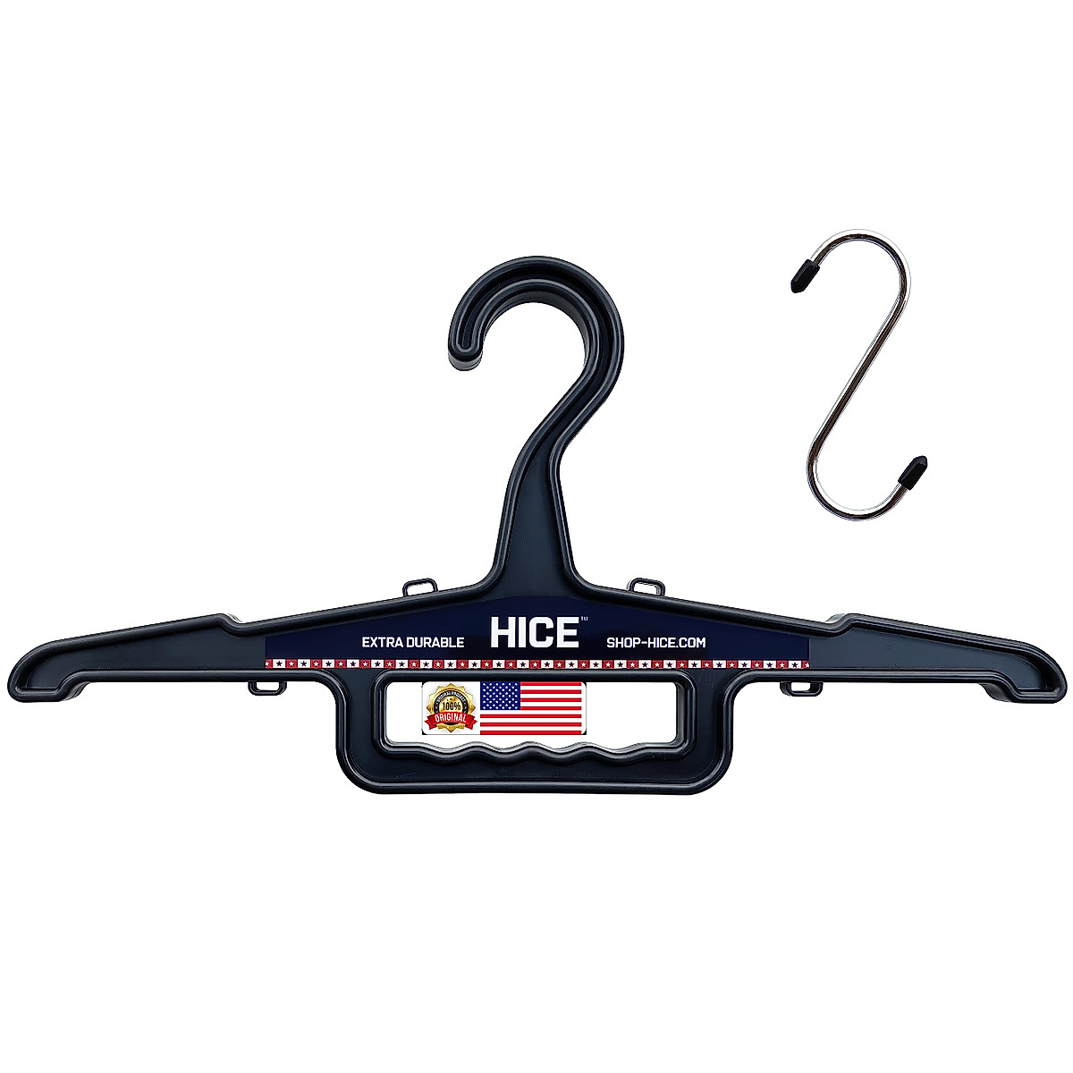 HICE Heavy Duty Clothes Hanger | 150 lb Weight Capacity | High-Impact Resin for Tactical Gear, Plate Carriers, Bulletproof Vests, Scuba BCDs, Coats, Uniforms, Heavy Clothing | Durable Design (Black)