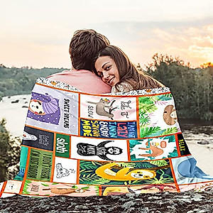Sloth Blanket Personalization Sloth Blankets Gifts Super Soft Cozy Fluffy Blankets for Bed Sofa and Travel 60"X50"Sloth Gifts for Women