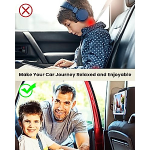 WONNIE Tablet Holder for Car, Upgraded iPad Holder for Car Back Seat Headrest Mount Holder for Kids with Anti-Slip Strap,Silicone Holding Net/Fits All 7-12.9'' Tablets