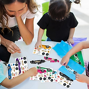 36 Sheets Car Stickers for Your Kids Make Your Own Stickers Car Themed Birthday Party Decor Car Racing Gifts Party Favor Supply Reward Educational Toy Art Craft(Race Car)