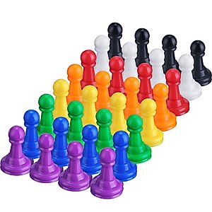 Shappy 32 Pieces Board Game Pieces Multicolor Plastic Pawn Game Pieces for Board Games Chess Pieces Tabletop Markers 1 Inch