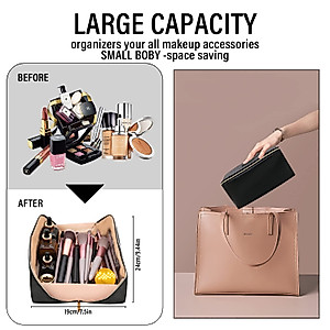 Clear Makeup Bags,TSA Approved Toiletry Bag with Zipper, Clear Makeup Organizer Fit Carry-on Travel Essentials,Make Up Bag for Car,First Aid Kits for Girl,Small Cosmetic Bag for Purse (Jet Black)