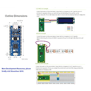 waveshare RP2040-Plus Mini Board with Pre-Soldered Header Pico-Like MCU Board Based on Raspberry Pi RP2040 Chip,Dual-core Arm Cortex M0+ Processor,USB-C Connector,16MB Flash,Higher Current DC-DC Chip