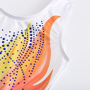 NXmaoyi Girls Gymnastics Leotards Sleeveless Dance Leotard Sportswear 5-14 Years (Diamond MutiColor, 11-12 Years)