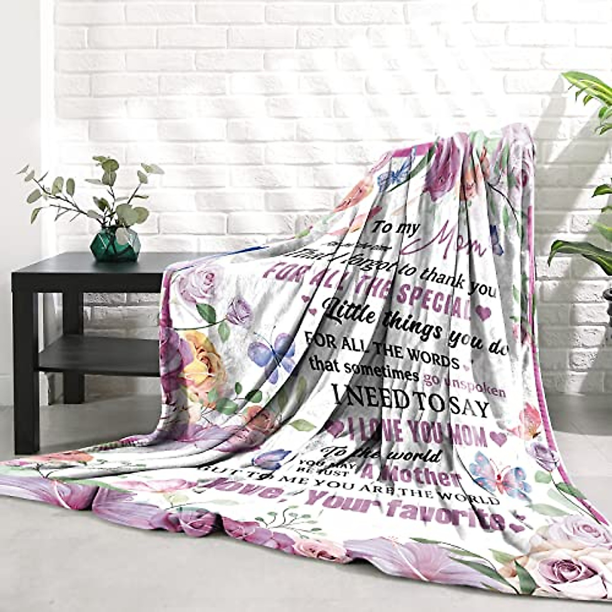 Gifts for Mom Blanket, Best Mom Ever Gifts, Birthday Gifts for Mom Throw Blanket, I Love You Mom Gifts, Unique Mom Gift,Mom Birthday Gifts from Daughter/Son Soft Throw Blanket 40" x 50"