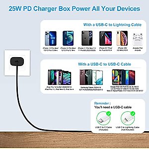 25W Samsung Super Fast Charger Type C Charger Block for Samsung Galaxy A14 5G/A53/A23/A13/S23/Z Fold 4/S21 FE/A03s/Z Flip4/S22,Pixel 7/6a/5,USB C Box Wall Adapter+6ft Android USB C to C Charging Cable