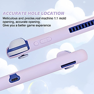 DLseego Protective Case Design for Switch Lite, TPU Cover Case Cute Rabbit Animal Pattern Shock-Absorption Design Hard Cover with 2 pcs Thumb Grips - Purple Rabbit