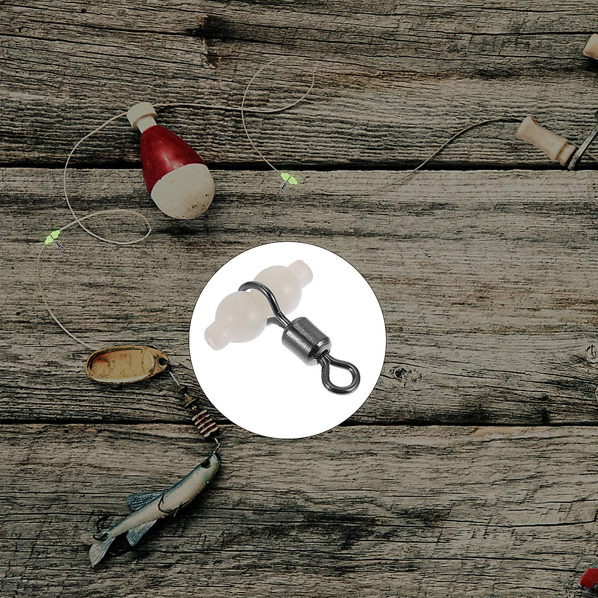 BESPORTBLE Luminous Gourd Swivel Luminous Swivels Connector Fishing Swivels Connector Fishing Barrel Swivel Fishing Rolling Swivels Tackle Accessories Fishing Hooks Contactor