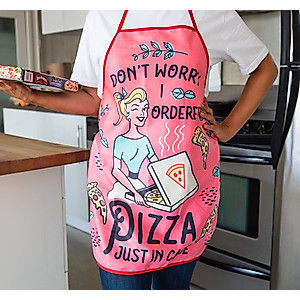 Don't Worry I Ordered Pizza Just in Case Funny Cooking Humor Graphic Novelty Kitchen Accessories Funny Graphic Kitchenwear Funny Food Novelty Cookware Red Oven Mitt