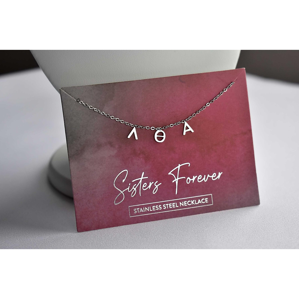 Sorority Shop Lambda Theta Alpha Necklace — LTA Name Necklace, Stainless Steel Sorority Gifts Necklace, Long-Lasting Lambda Theta Alpha Gifts for Women