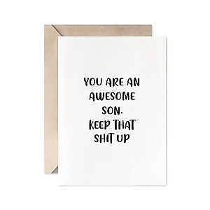 Funny Birthday Card For Son, Unique Boy Christmas Graduation Greeting Card Gift from Dad, Mom