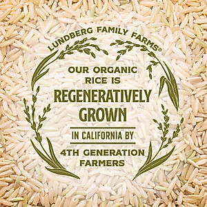 Lundberg Organic Jasmine Rice, Long Grain Brown Rice - Non-Sticky, Fluffy Aromatic Rice, Organically Grown in California, Pantry Staples, 32 Oz