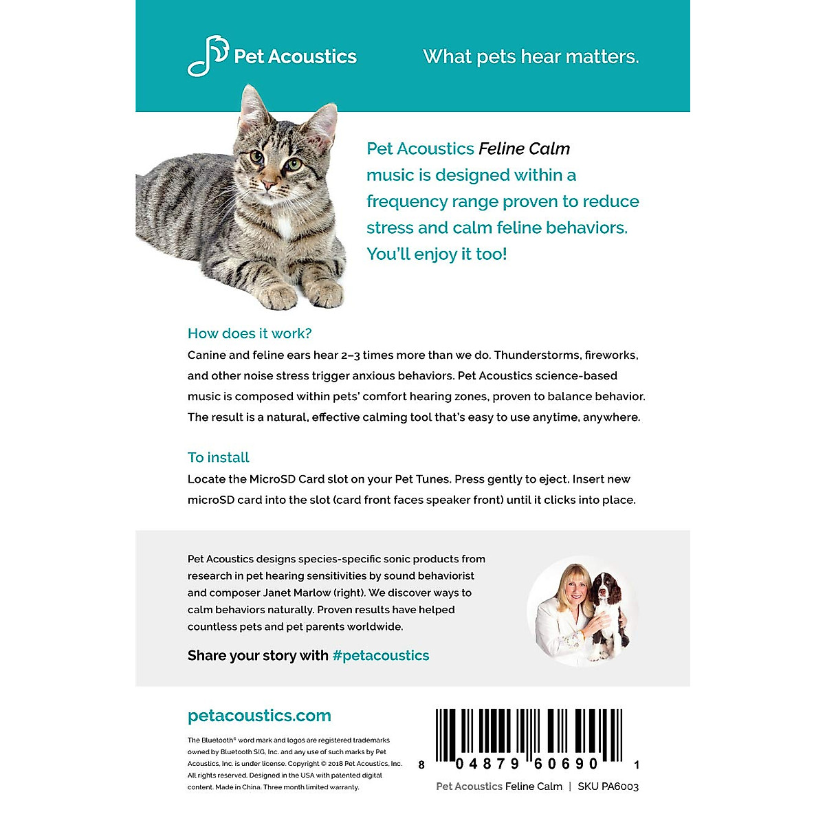 Pet Acoustics Feline Extra Calm Music SD Card