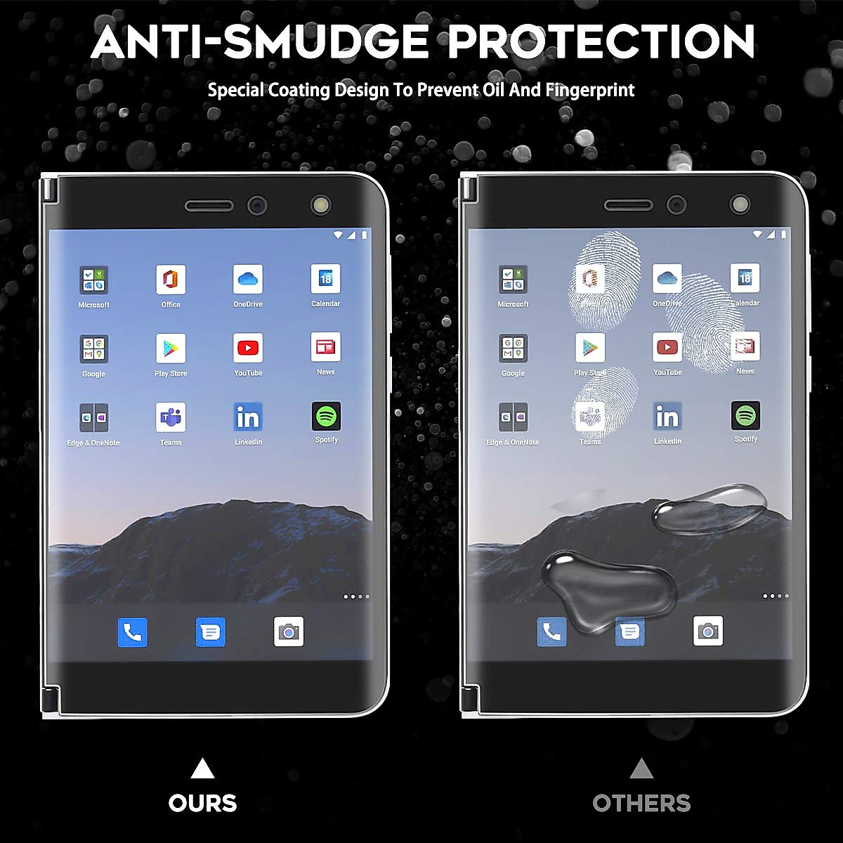 (3 Pack) Orzero Compatible for Microsoft Surface Duo (Premium Quality) Edge to Edge (Full Coverage) Screen Protector, High Definition Anti-Scratch Bubble-Free (Lifetime Replacement)